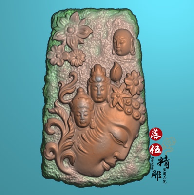 花开见佛 佛头 观音头 如来 佛祖70258冲模精雕图木雕图玉雕图JDP