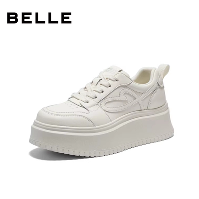 百丽女鞋厚底增高休闲小白板鞋
