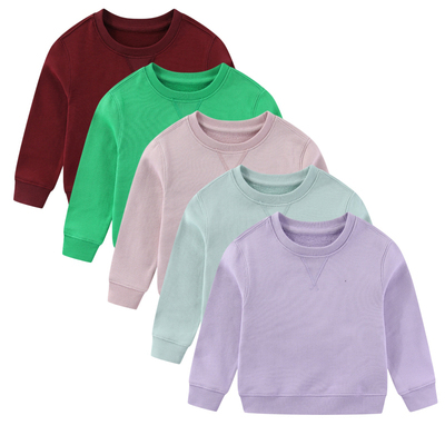 RL130-1男女童纯棉棉圈百搭卫衣春秋长袖简约休闲风中大童