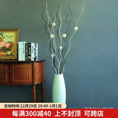 现代简约粗柳龙柳干支落地花瓶