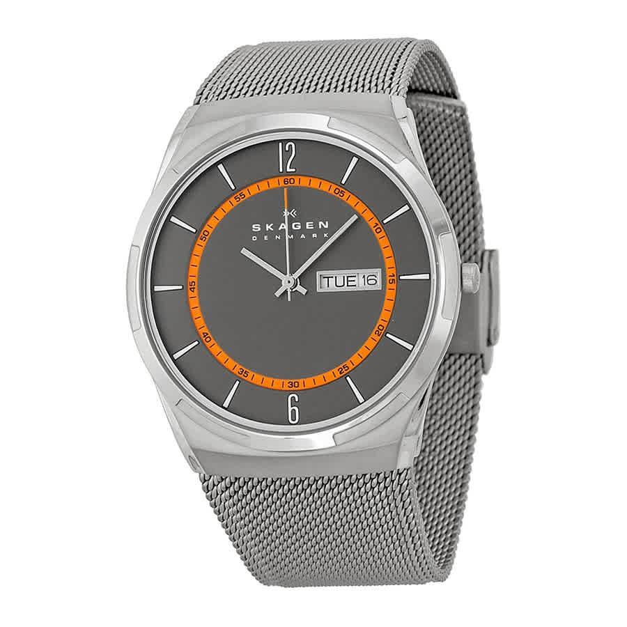 Skagen Melbye灰表盘网格男士手表SKW6007