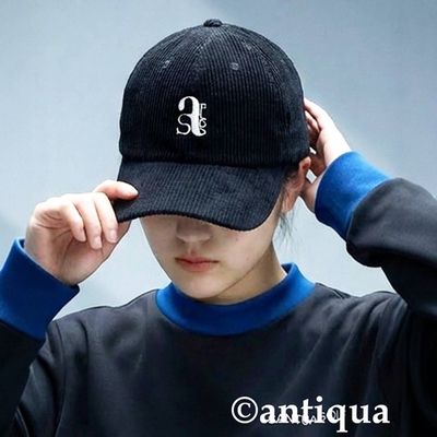 东京胖黄瓜日本代购 antiqua / STCH 灯芯绒刺绣休闲帽 ZST-00139