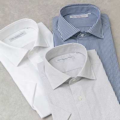 【4折】日本代购 LIFE STYLE TAILOR 短袖衬衫 DTA5-13L701