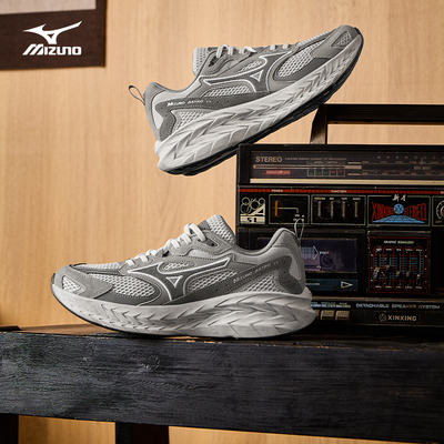 美津浓做旧厚底缓震回弹跑鞋