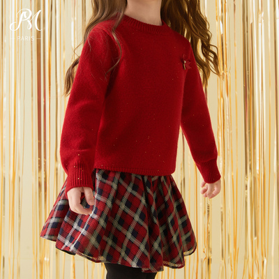 Petite Marguerite小雏菊童装·红色格子半裙
