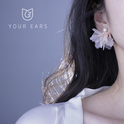 YOUR EARS原创手作花朵耳饰仙女气质森系无耳洞蚊香盘耳夹小众