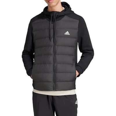 阿迪达斯男保暖连帽羽绒服断码