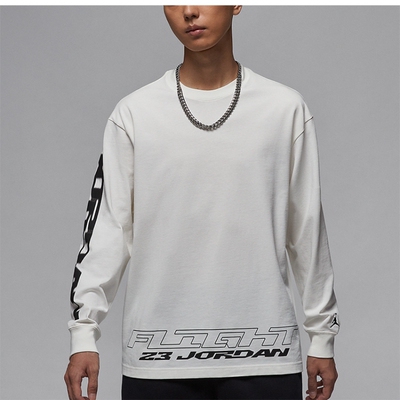 耐克男简约印花休闲运动长袖T恤