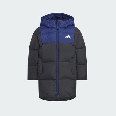 阿迪童装中长款保暖羽绒服