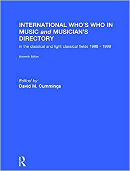 【预售】International Who’s Who in Music and Musician’s Directory