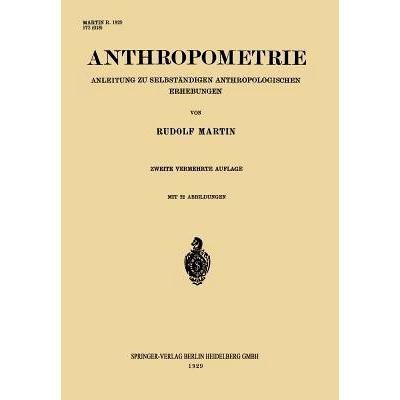 预订 Anthropometrie: Anleitung zu Selbständigen Anthropologischen Erhebungen: 9783662314746