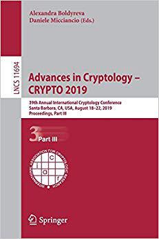 【预售】Advances in Cryptology – CRYPTO 2019