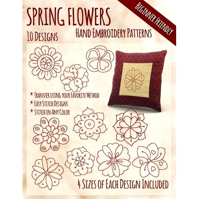 预订 Spring Flowers Hand Embroidery Patterns: 9781530667154