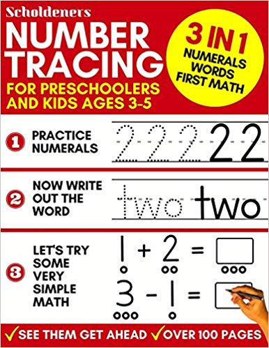【预售】Number Tracing for Preschoolers and Kids Ages 3-5: 3-In-1 Book to ...