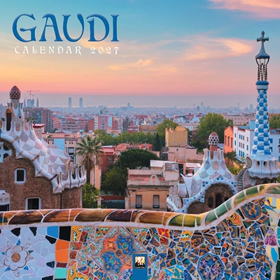 2027Gaudí高迪建筑艺术挂历 安东尼·高迪经典建筑 巴塞罗那 现代主义建筑 圣家族大教堂 米拉之家 新年礼物 英文原版 Gaudi Wal