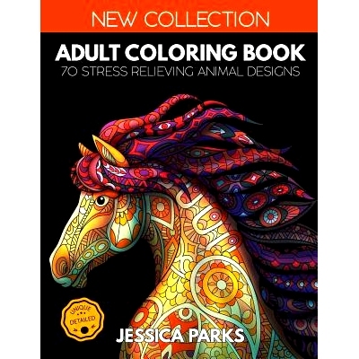 预订 Adult Coloring Book: 70 Stress Relieving Animal Designs for Anger Release, Adult Relaxation and Meditation: 9781728