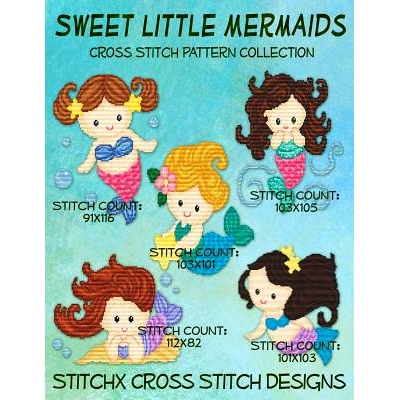预订 Sweet Little Mermaids Cross Stitch Pattern Collection: 9781500417673