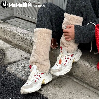 阿迪达斯男女鞋2026新年好运老爹鞋小马吊坠休闲红白运动鞋KI1846