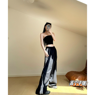 高腰原创猫猫家长裤加长女裤