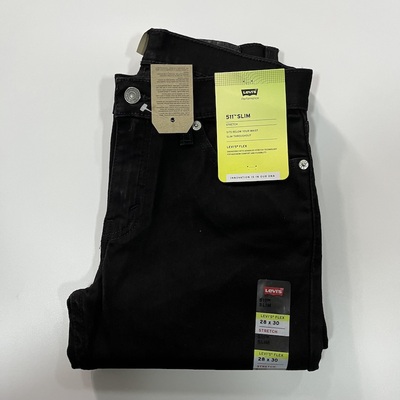 现货Levi's/李维斯男511黑色修身窄脚牛仔裤秋冬款045111907