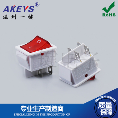 KCD4-201N(4P2T)4脚2档25X31带灯船型开关大电流翘板电源按钮开关
