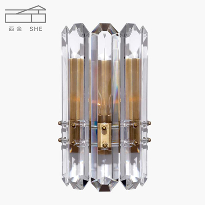 VC1:1-Bonnington全铜美式简约别墅浴室卧室水晶壁灯设计师款