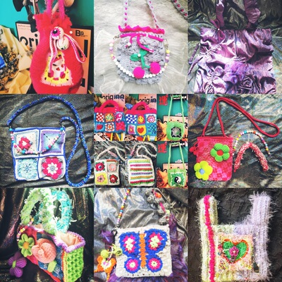 Y2K辣妹手工编织亚比包包