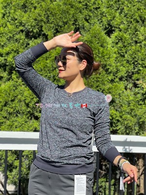 冰冰lululemon瑜伽速干长袖