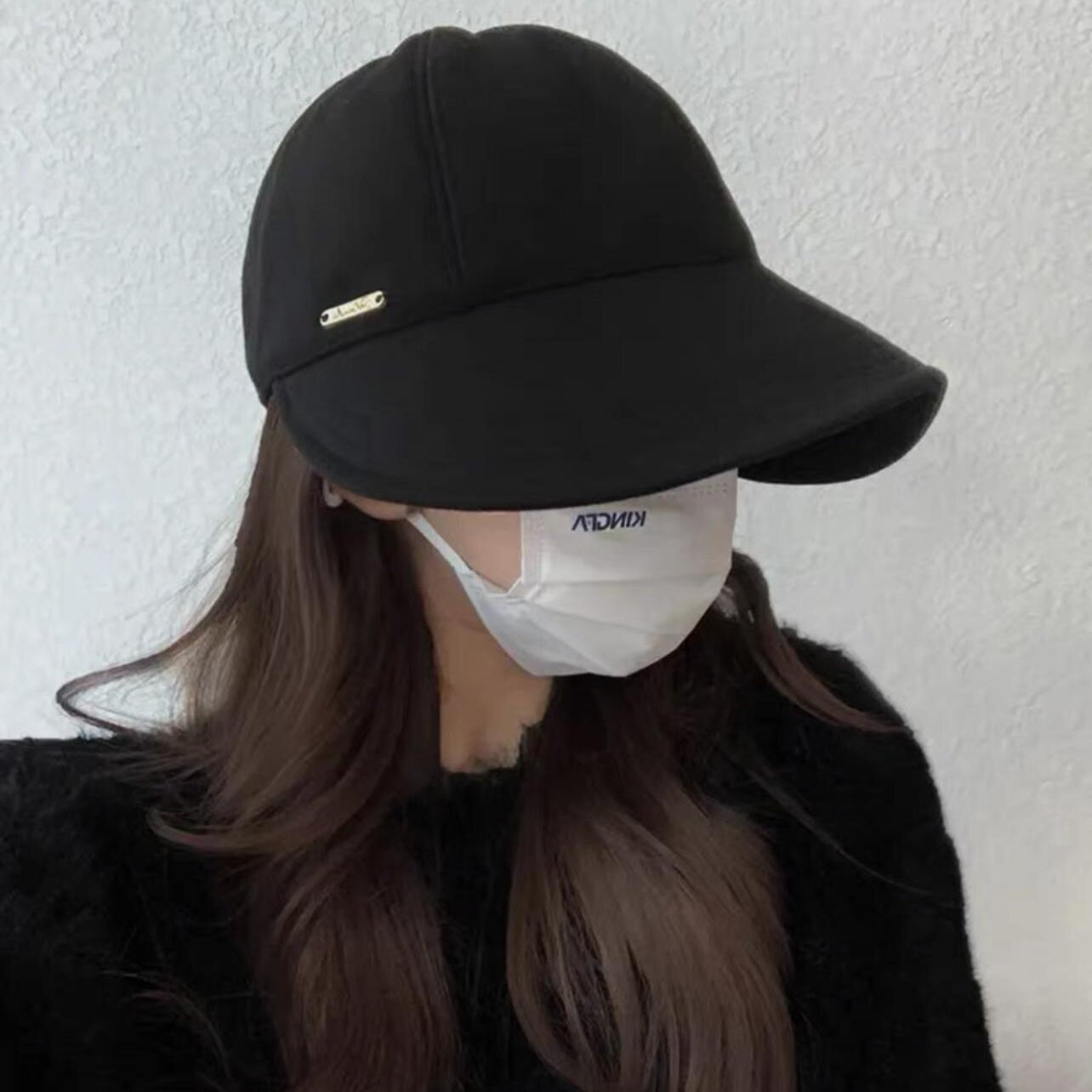 春夏季明星同款渔夫帽子女户外ins显脸小防晒遮阳鸭舌帽可挂口罩