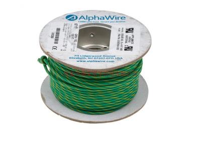 Alpha阿尔法UL11028电线14AWG绿黄色30米6717 GY005
