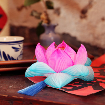 元宵节荷花灯笼手提发光宫灯笼