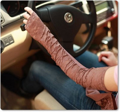 蕾丝防晒开车半指手套