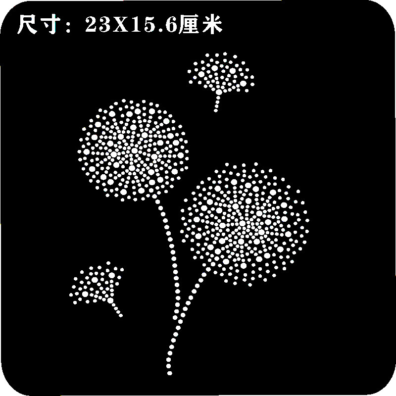 烫钻图案烫画 服装辅料水钻DIY蒲公英烫 贴钻服装DIY饰品定制
