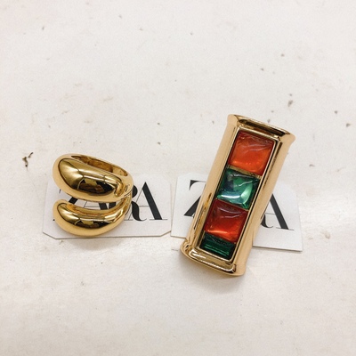 外贸饰品女款合金欧美树脂彩钻