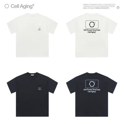 经典标语logo口袋宽松短袖T恤