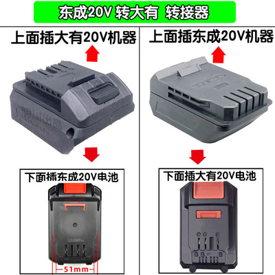 适用东成20V电池转大有20V机器锂电池用到东成20工具机器转换头