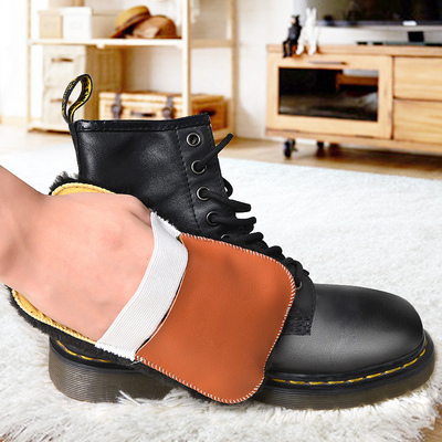 手套式皮包毛绒擦鞋手套