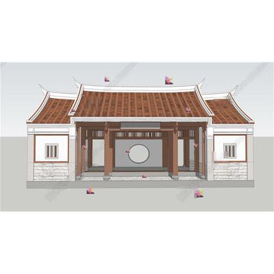 3836中式风格建筑 闽南古建筑 民宅民房 传统民居 古建住宅SU模型