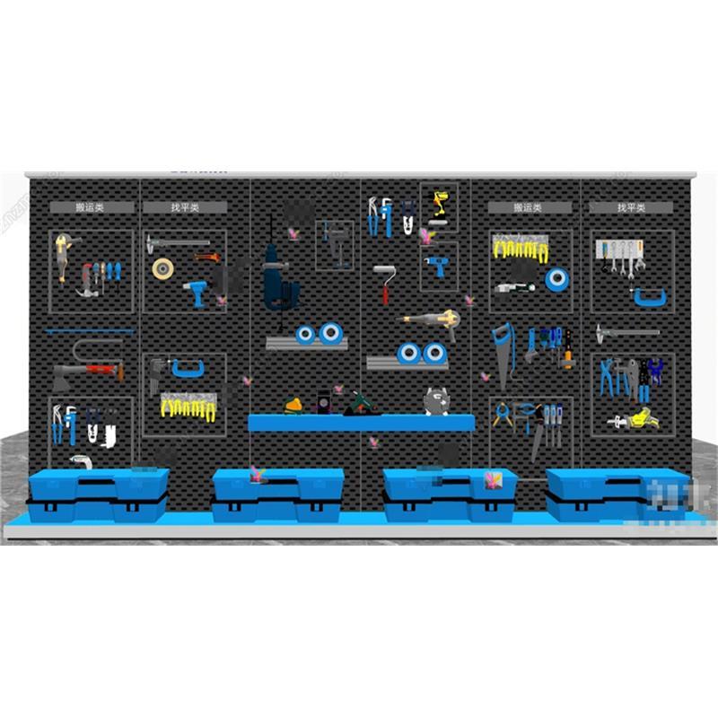 5245现代五金工具 工具展示墙 工具箱 五金店 工具墙 电钻SU模型