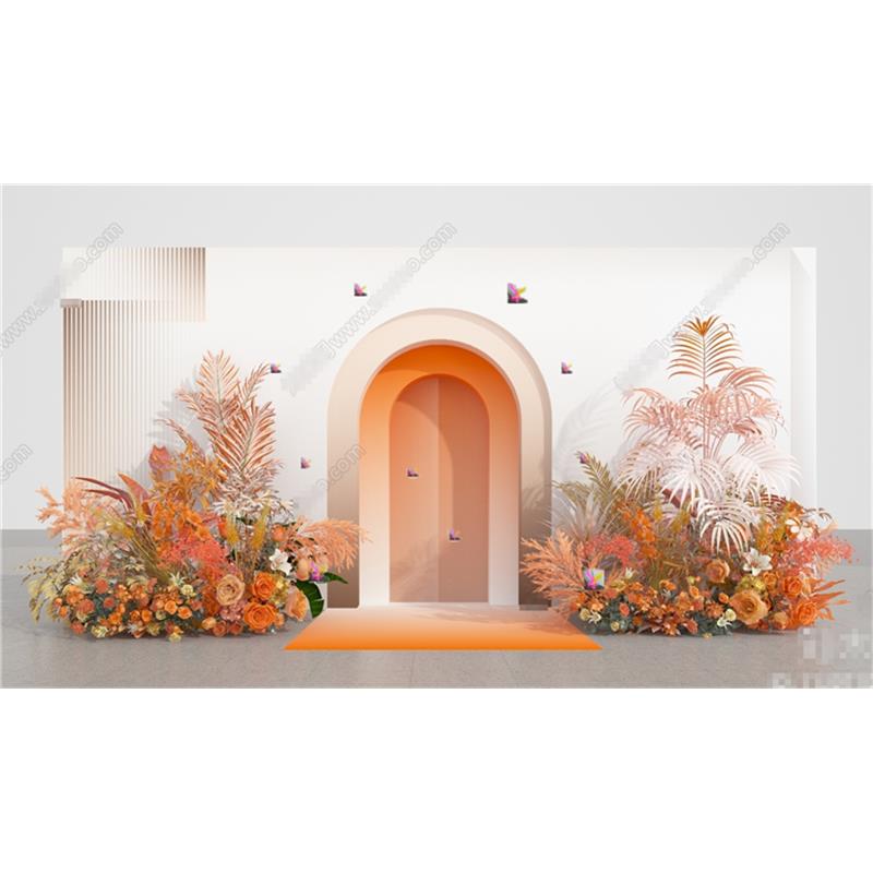 5112现代婚礼美陈 捧花 陈设品 婚礼布景 网红场景婚礼装饰SU模型