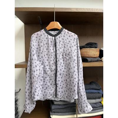 实体女装5senses+洋气软糯亲肤腰果花纹复古衬衣开衫透气文艺上衣