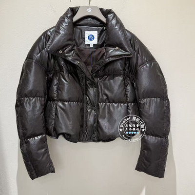 NUTS女装国内代购 25冬 纯色立领皮面简约百搭短羽绒服6440941A1