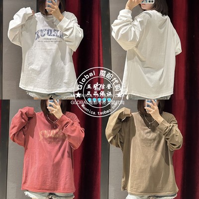 长袖日系棉女T恤衫圆领