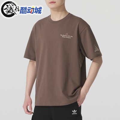 阿迪达斯男子字母印花针织透气运动短袖T恤 KF0125 KF0126 KF0127