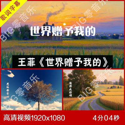 王菲 世界赠予我的 歌词伴奏视频 舞台led 大屏幕背景视频