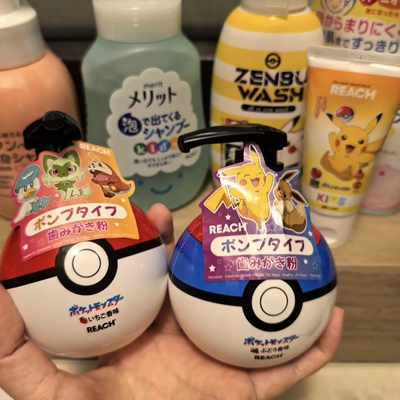 日本REACH宝可梦儿童牙膏含氟