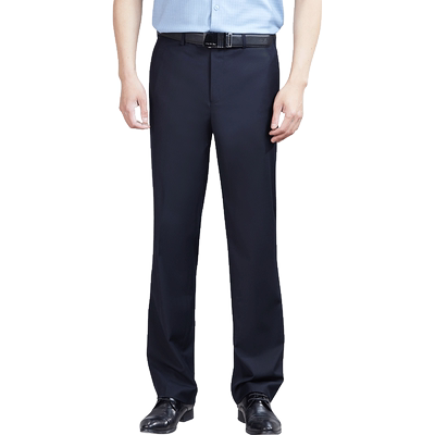 红都夏装簿款藏蓝商务正装西裤男士中高腰职业直筒男装西装长裤