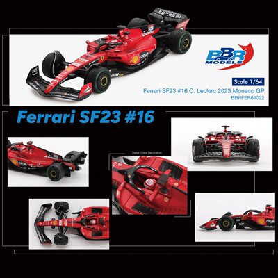 BBR现货1/64法拉利F1 SF23 16号勒克莱尔55号塞恩斯 汽车模型摆件