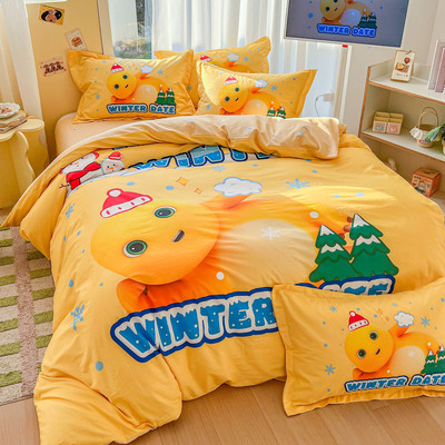 儿童四件套小奶龙男女孩卡通纯棉