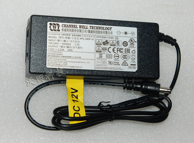 CWT 冠硕 原装 KPL-040F 12V 3.33A 40W 圆口 硬盘录像机电源